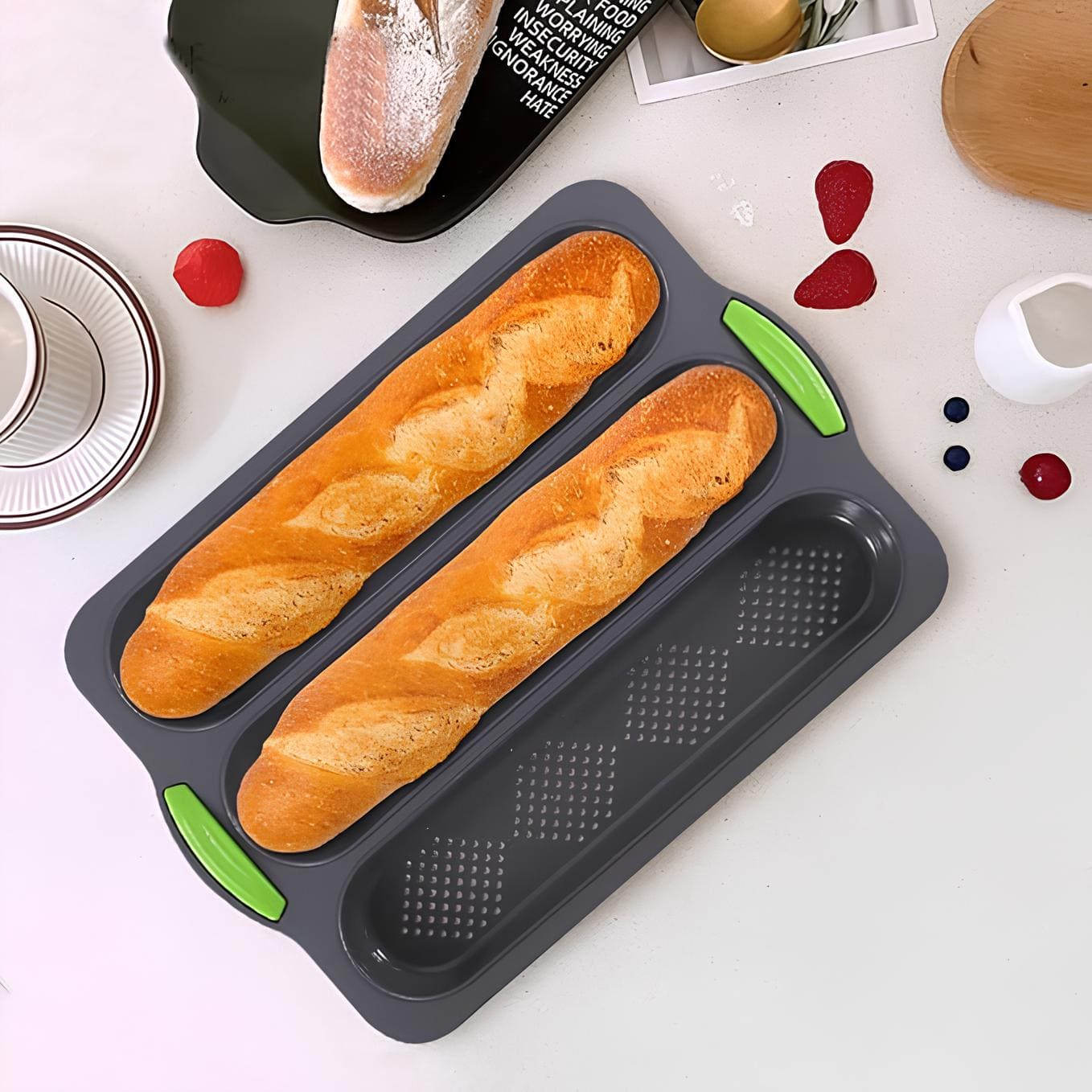 Baguette Backform aus Silikon – SilikonBackform