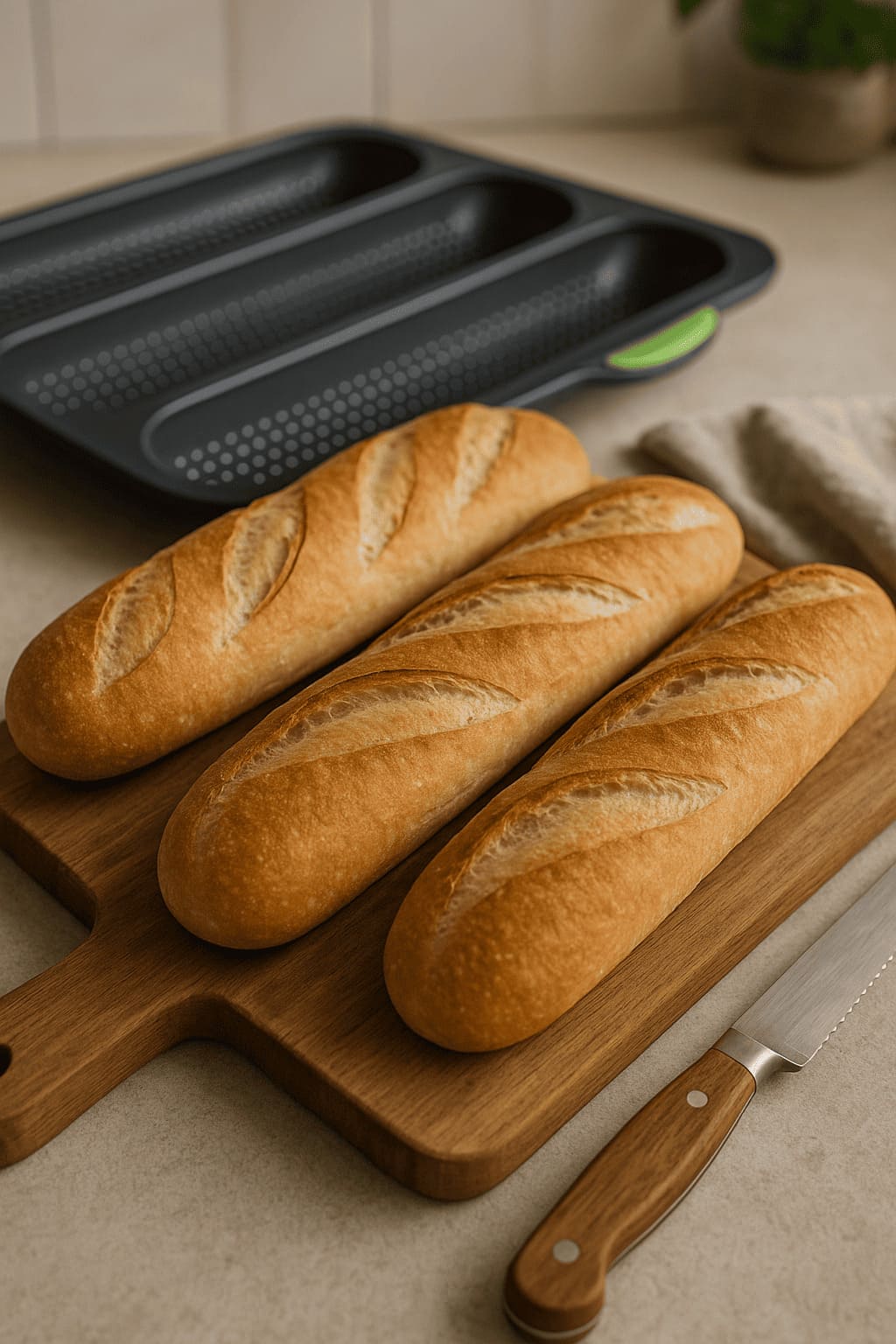 Baguette Backform aus Silikon – SilikonBackform