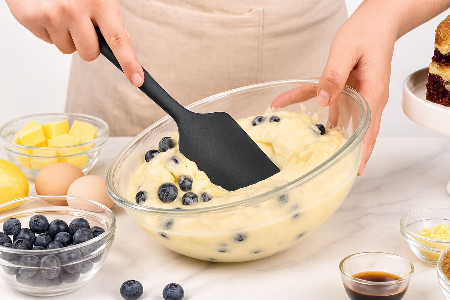 Teigschaber aus Silikon 2er Set - kleiner und großer Silikon Spatel ...